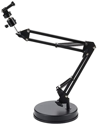 ELECOM Webcam Flexible Stand, Suspension Boom Scissor Arm Stand Camera Holder with Sturdy Base, 360 Degree Rotatable (UCAM-DSZARMBK)