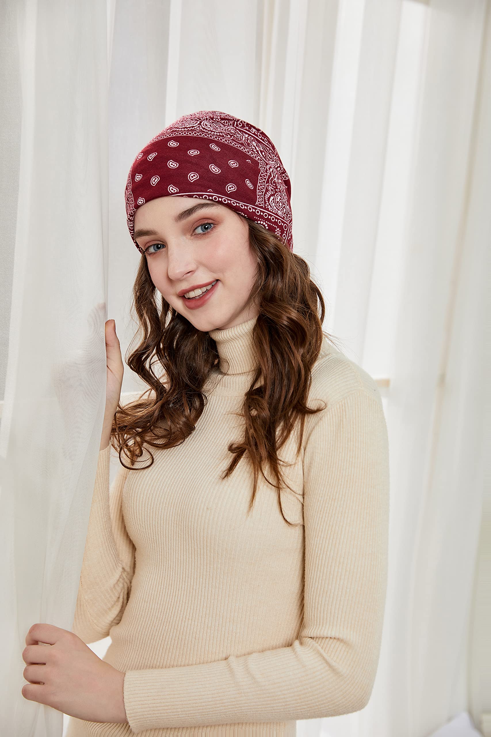 Fashion Beanies Chemo Caps Cancer Headwear Skull Cap Knitted hat Scarf for Womens Mens 4pack(MZ015-4pack