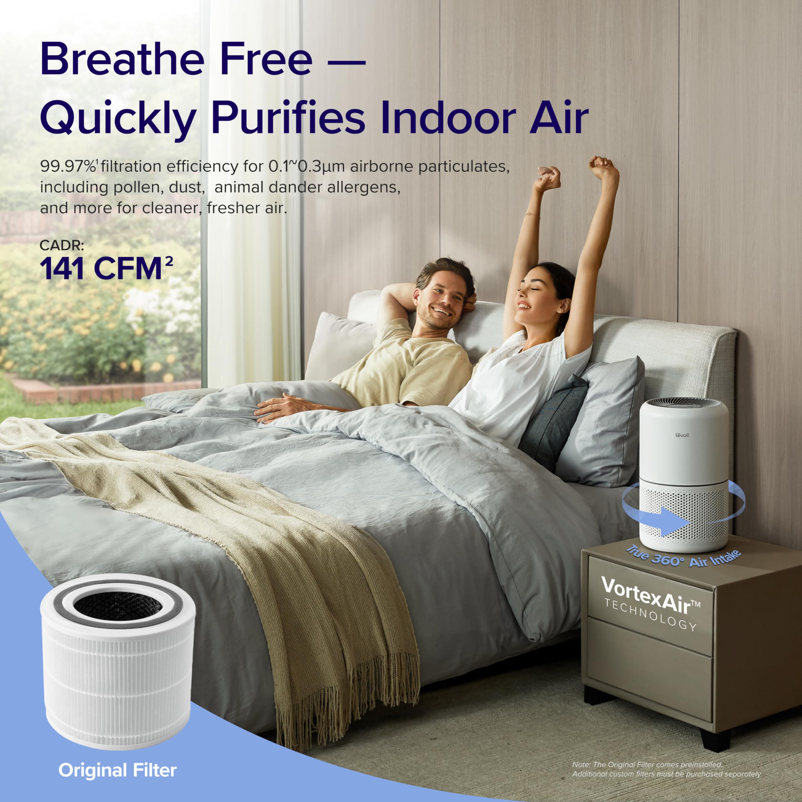 LEVOIT Air Purifier for Home Allergies Pets Hair in Bedroom & Air Purifier Core Mini/LV-H128 Aroma Pads 12pack Essential Oil Replacement