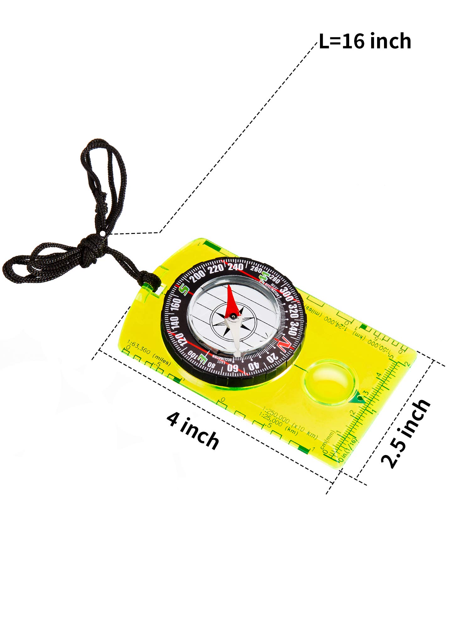 Gejoy 6 Pieces Navigation Backpacking Compass Orienteering Hiking Compass Map Reading Compass for Scout Kids Outdoor Camping (Style 1)