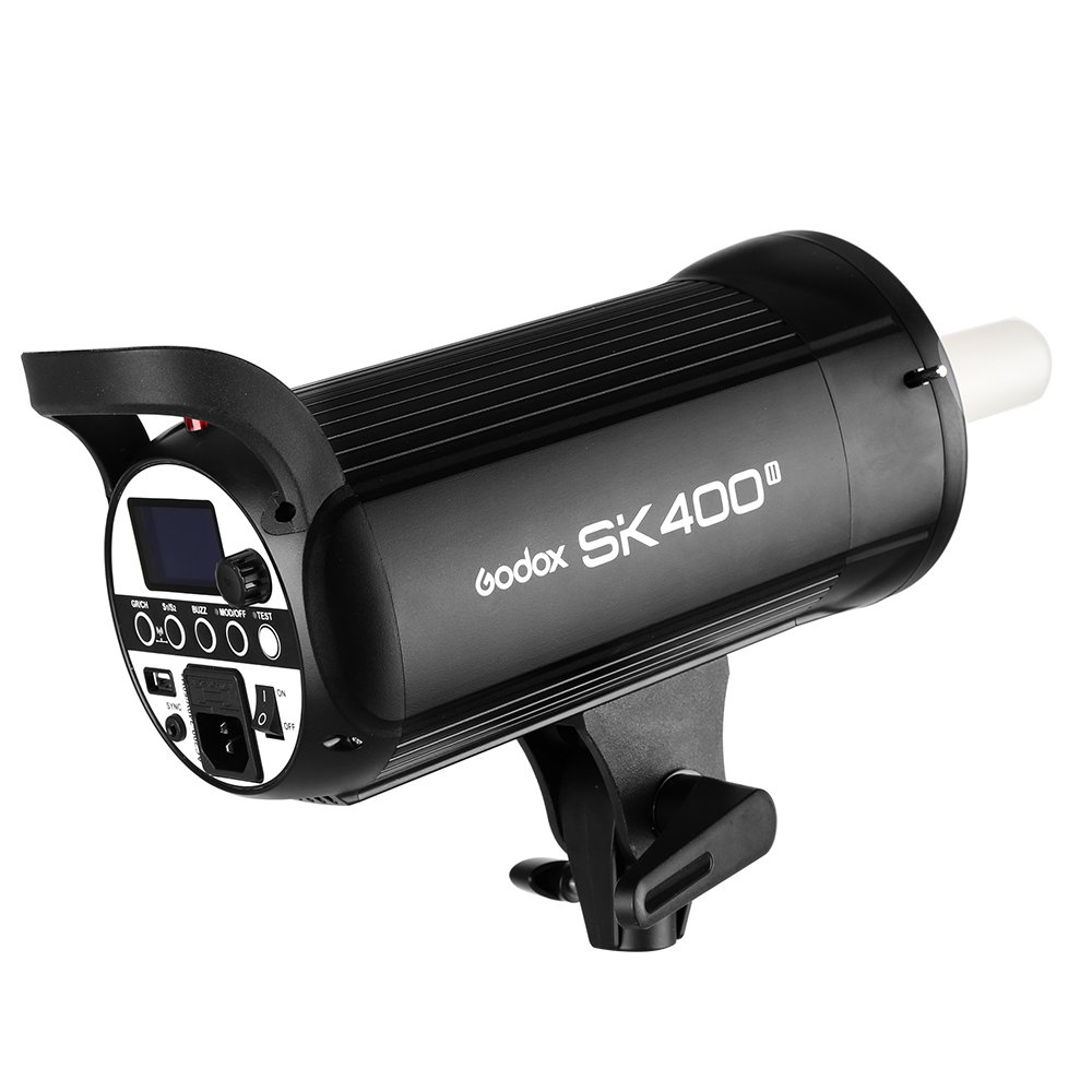 Godox SK400II Studio Flash Kit, 800Ws Professional Studio Strobe Light, Built-in 2.4G Wireless X System Compatible for Bowens Mount Softbox with Honeycomb Grid Softbox, Light Stand, Barn Door (2pcs)