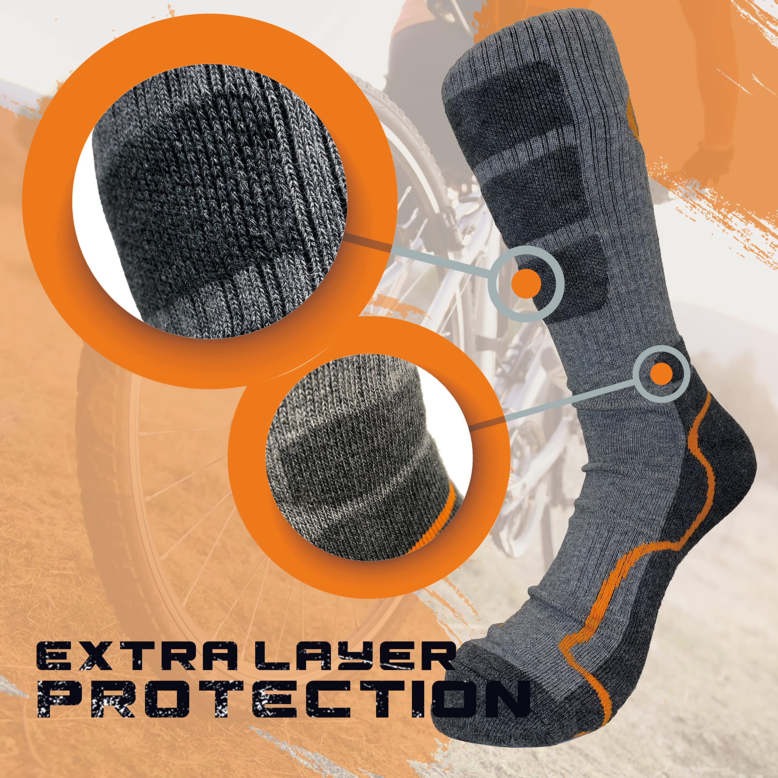 HardforkMTB MountainShield Mountain Bike Cycling Socks with Shin and Sole Protection