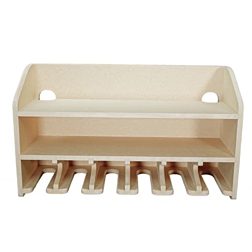 TrunkWorks Heavy Duty 6 Bay Cordless Drill Wall Mount Organizer Shelf Storage & Battery Charging Station - Gifts for Dad/Men