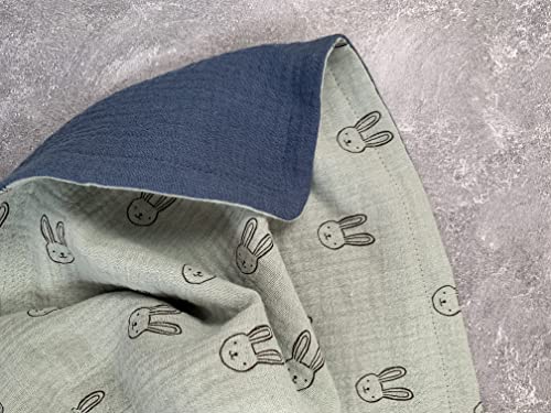 Leyl&Ari Organic Muslin Lovey Security Blanket | Pacifier Holder | Made in USA (Light Blue)