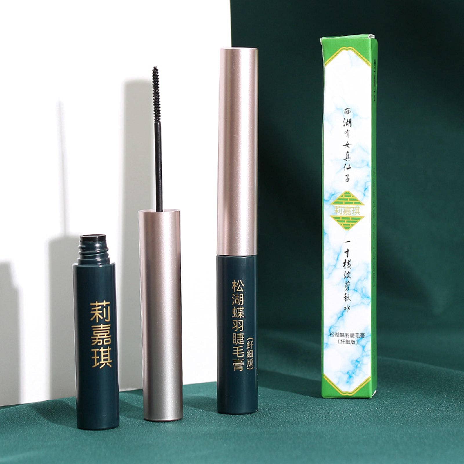 Fine Brush Head Mascara, Long and Not Easy to Smudge, Natural Slender Brown and Black