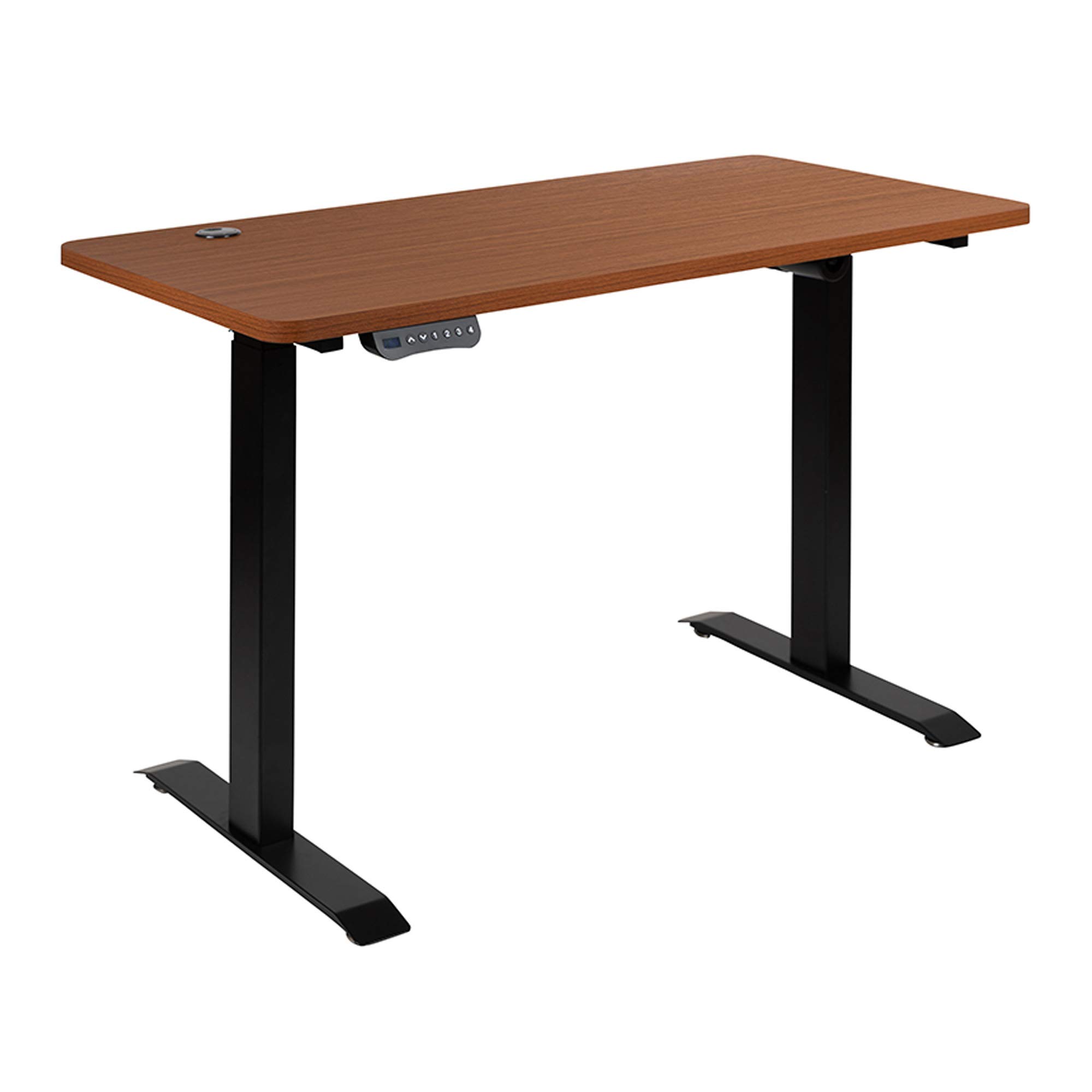 Flash Furniture Regent Manor 48"W x 24"D Mahogany Electric Height Adjustable Standing Desk with Black Mesh Swivel Ergonomic Task Office Chair