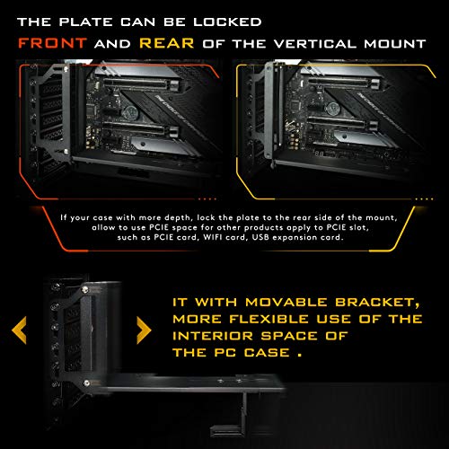 EZDIY-FAB Vertical Graphics Card Holder Bracket with ARGB 5V 3Pin LED,GPU Mount,Video Card VGA Support Kit with PCIE3.0 Riser Cable- Black