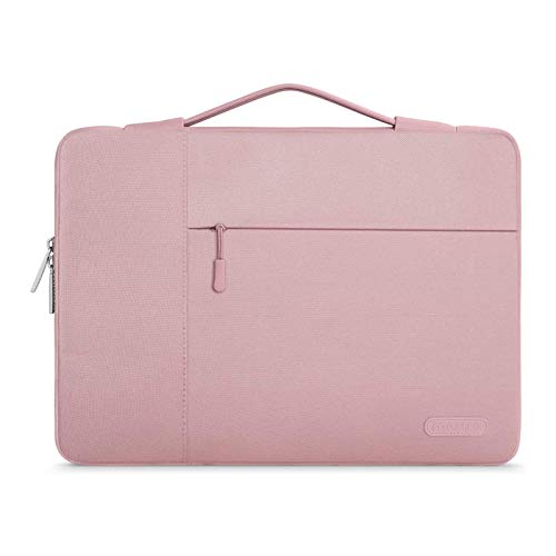 MOSISO Laptop Sleeve with Corner Protection Compatible with MacBook Air/Pro, 13-13.3 inch Notebook, Compatible with MacBook Pro 14 2023-2021 A2779 M2 A2442 M1, Polyester Briefcase Bag, Pink