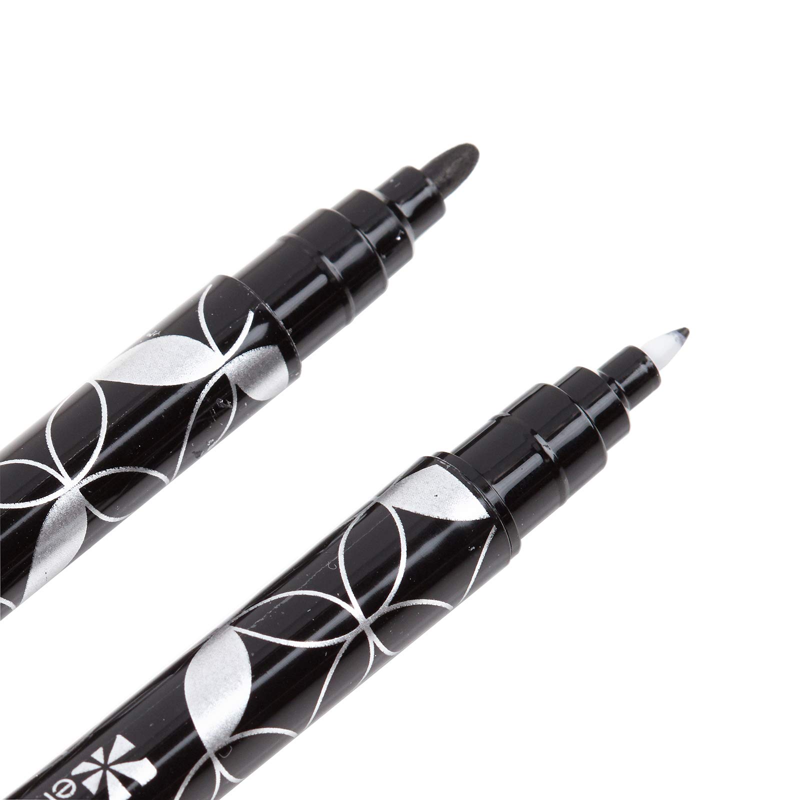 Erin Condren 3-Pack of Designer Dual Tip Markers/Ink Pen. Stylish and Sleek Design. Rich Black Marker Ink. Twin Capped Fine Tip and Capped Medium Tip