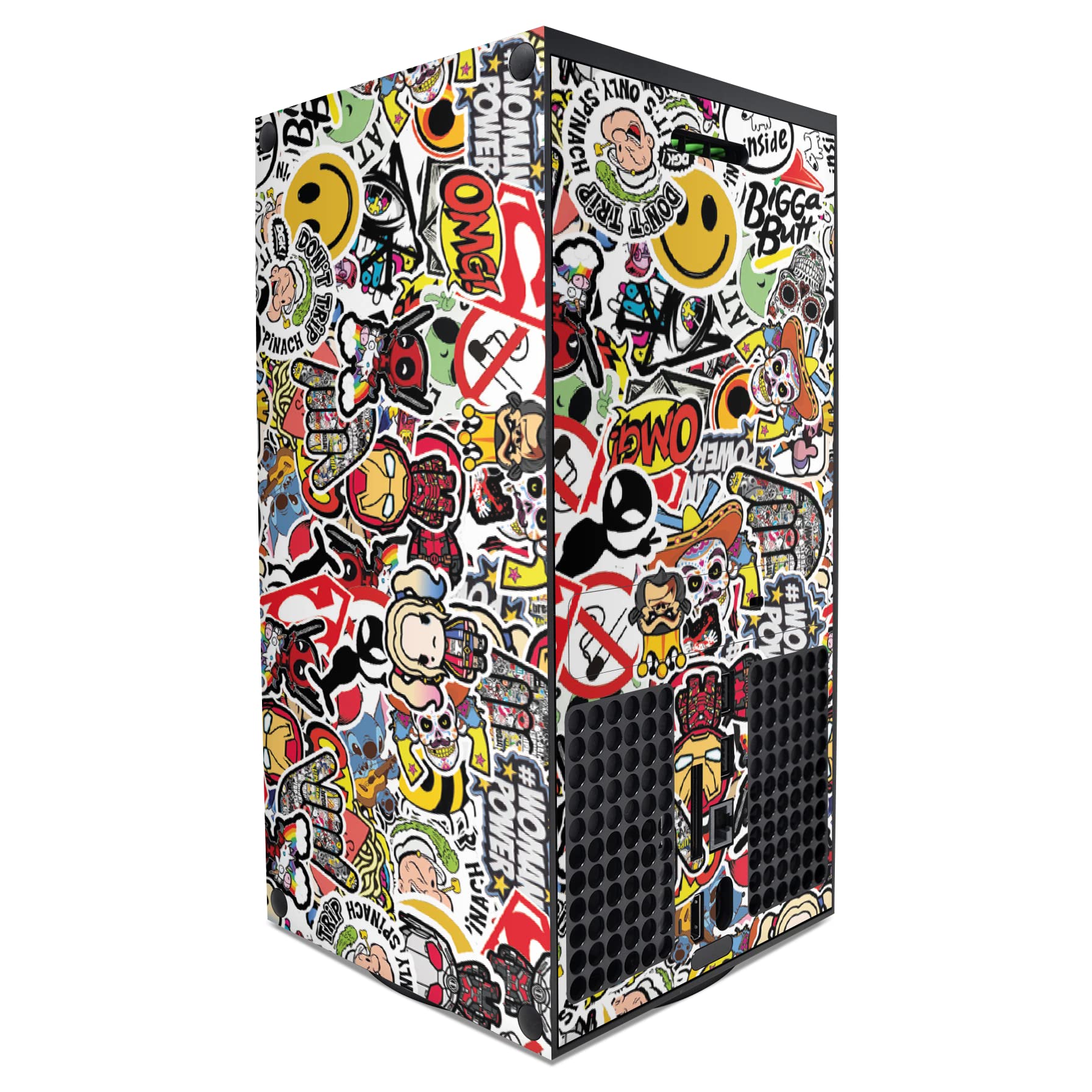 GNG Sticker Bomb Skins Compatible with Xbox Series X Console Decal Vinal Sticker + 2 Controller Set