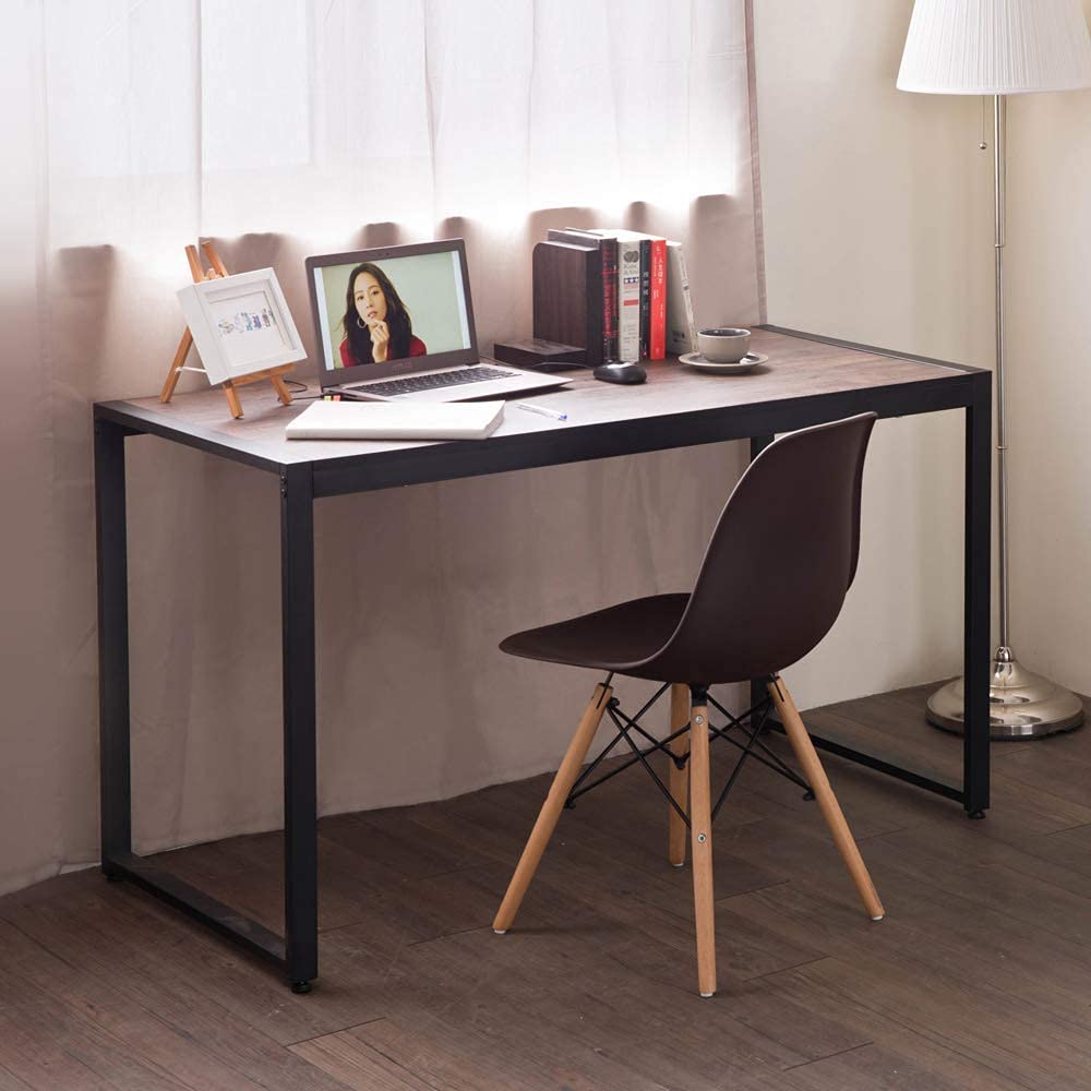 Frama Home Office Computer Desk, 50" Modern Simple Study Writing Table, Industrial Style PC Laptop Notebook Desk, Black Sand
