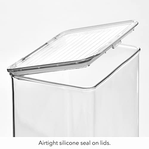 Nate Home by Nate Berkus Airtight Food Canister Containers | with Locking Lids for Storing Dry Goods on Any Kitchen Counter, Cabinet, or Pantry Storage from mDesign - Set of 4, Clear