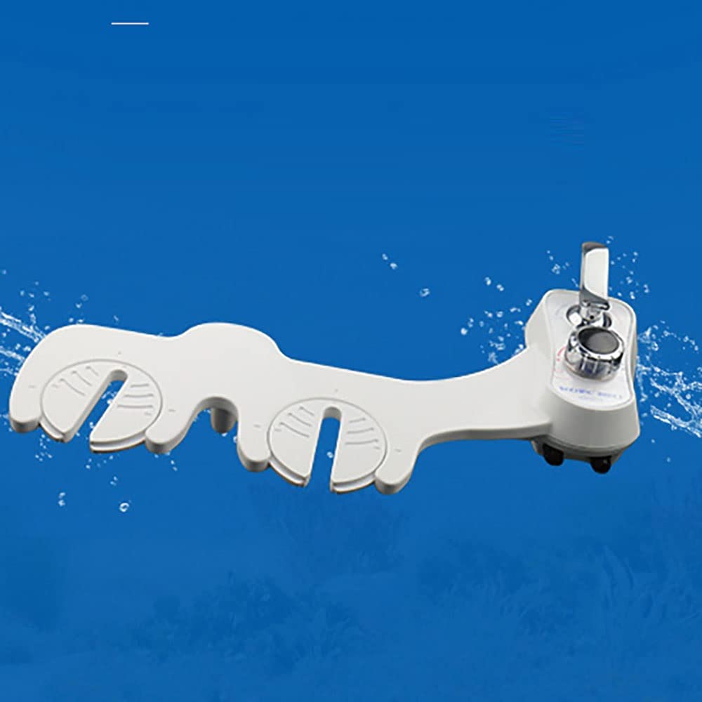 RADAAB Bidet Attachment for Toilet- Self Cleaning Bidet for Fresh Water Non-Electric Bidet Toilet Seat Attachment - Dual Nozzle Sprays Adjustable Hot&Cold Water