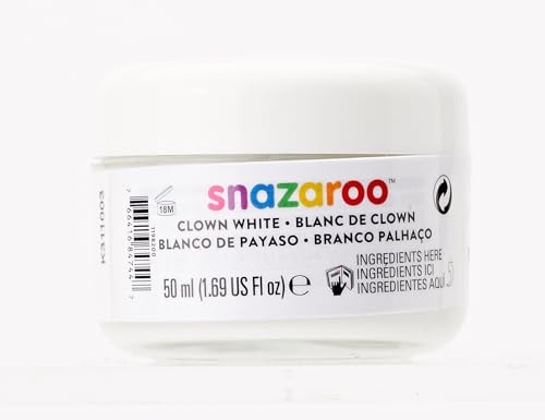Snazaroo Face and Body Paint, Clown White, 50ml