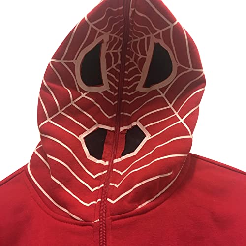 Passec Women Y2K Zip Up Hoodie Spider Web Graphic Print Oversized Sweatshirt Skeleton Jackets Aesthetic Gothic Streetwear