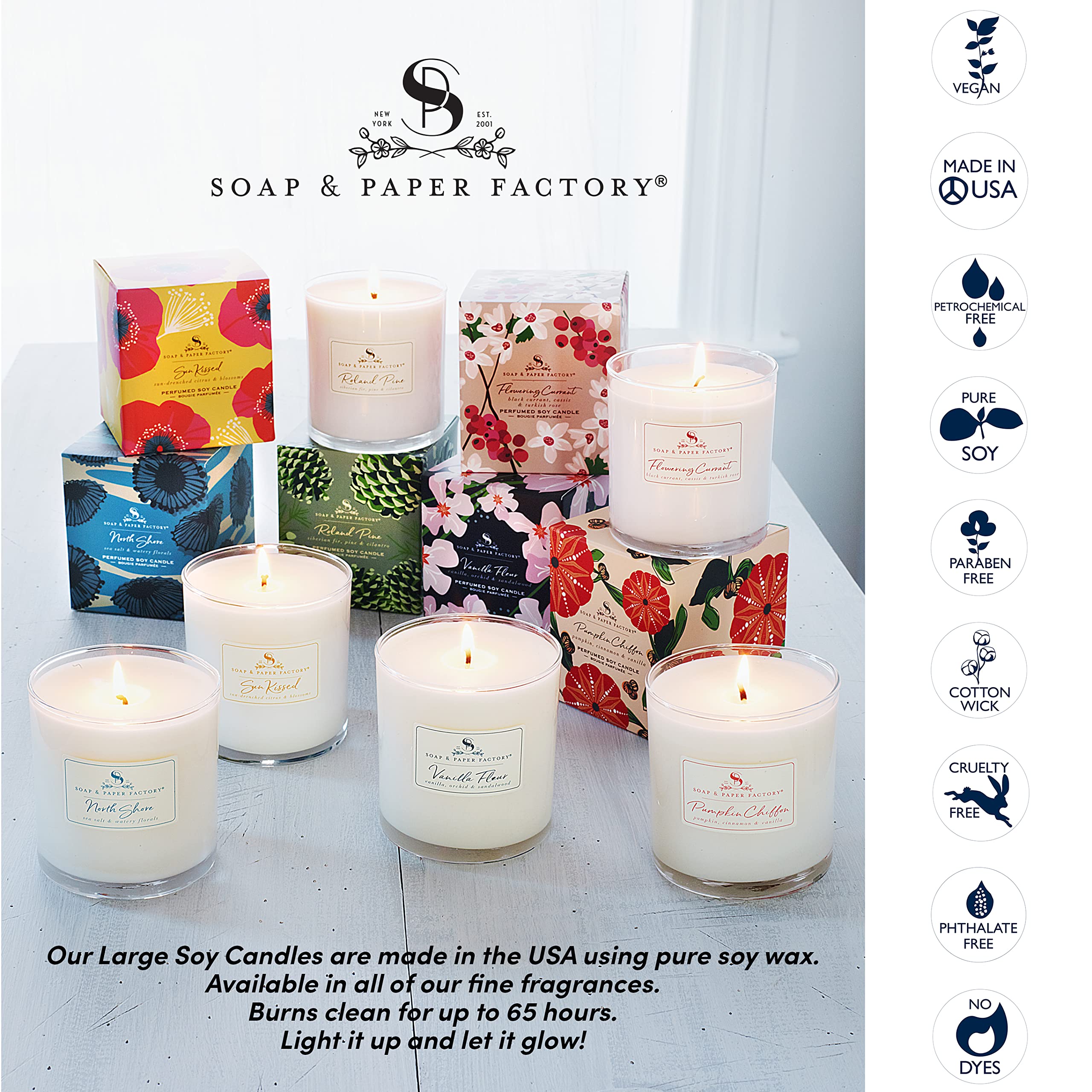 Soap & Paper Factory Flowering Currant 9.5 oz Large Soy Candle