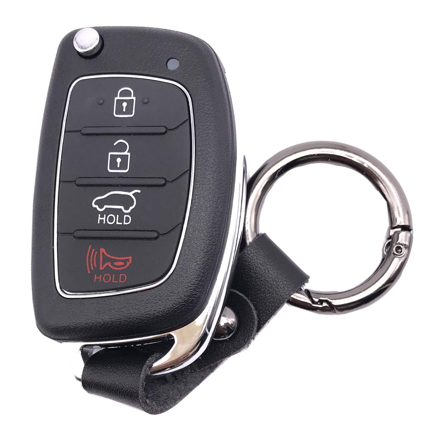 Flip Folding Key Fob Cover Case Shell Fit for Hyundai Santa Fe Sonata Remote Car Key Fob Shell Case with Key Chain
