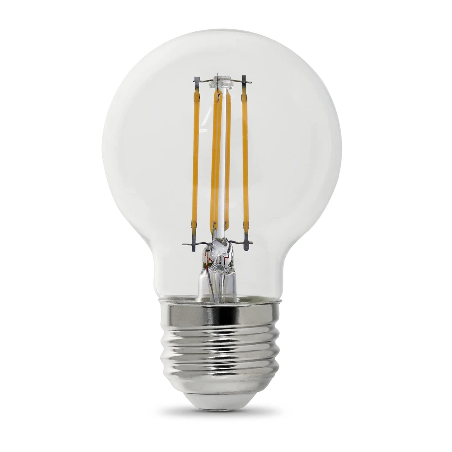 Feit Electric BPGM60/827/LED/2 Decorative Clear Glass Filament LED Dimmable 60W Equivalent Globe Bulb (Pack of 2), Soft White