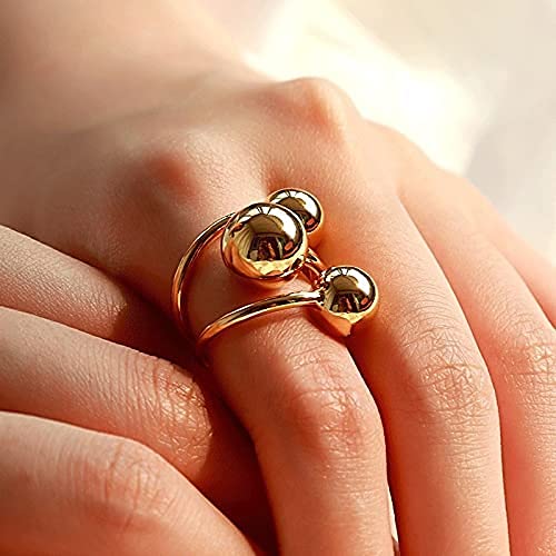 Fashion round ball open ring adjustable design multilayer rings for women charm ring jewelry for women