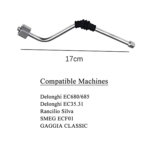 Steam Wand Upgrade with Additional 3 Hole Tip Nozzle for Delonghi Dedica EC685/680, SMEG and Rancilio Silvia (V1/V2) (With two nozzle)