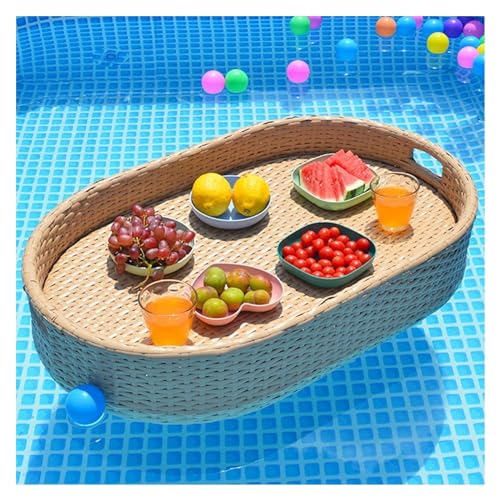Floating Tray Floating Pool Tray Handmade Carefully Woven Luxury Serving Basket Table Swimming Pool Floats For Sandbars, Spas, Bath, And Parties