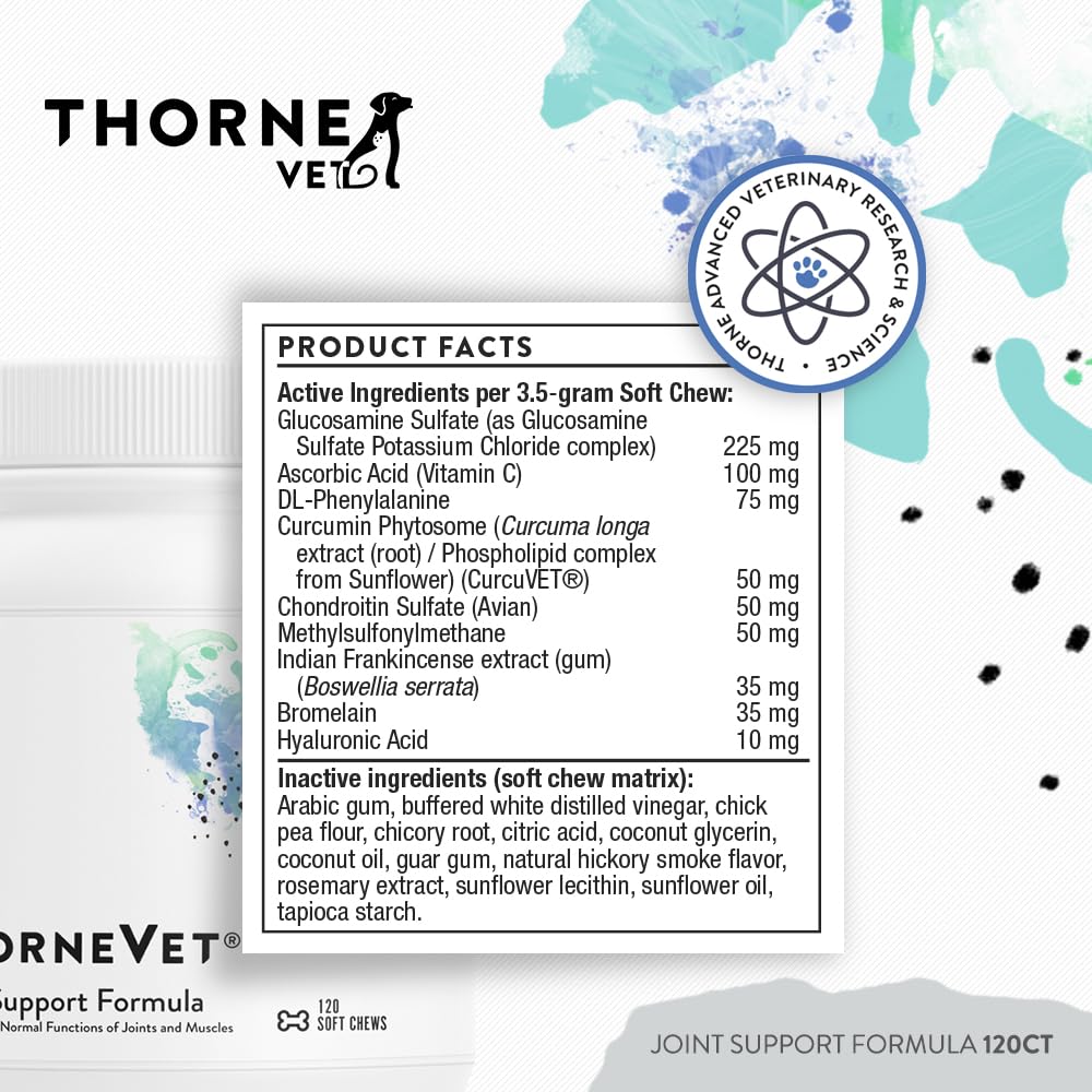 ThorneVET Joint Support Formula β Dog & Cat Joint Health Support, 120 Soft Chews