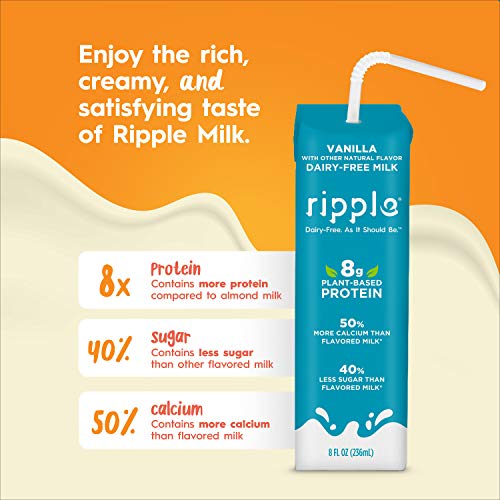 Ripple Vegan 8 oz Dairy-Free Milk, Vanilla (12 Pack) & Ripple Vegan 8 oz Dairy-Free Milk, Original (12 Pack) | 24 Pack