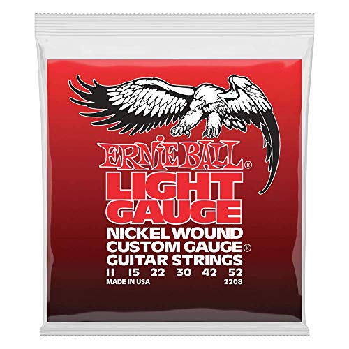 Ernie Ball Light Nickel Wound Electric Guitar Strings, 11-52 Gauge (P02208)