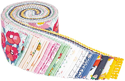Minki Kim Misty Morning Rolie Polie 40 2.5-inch Strips Jelly Roll Riley Blake Designs RP-11580-40