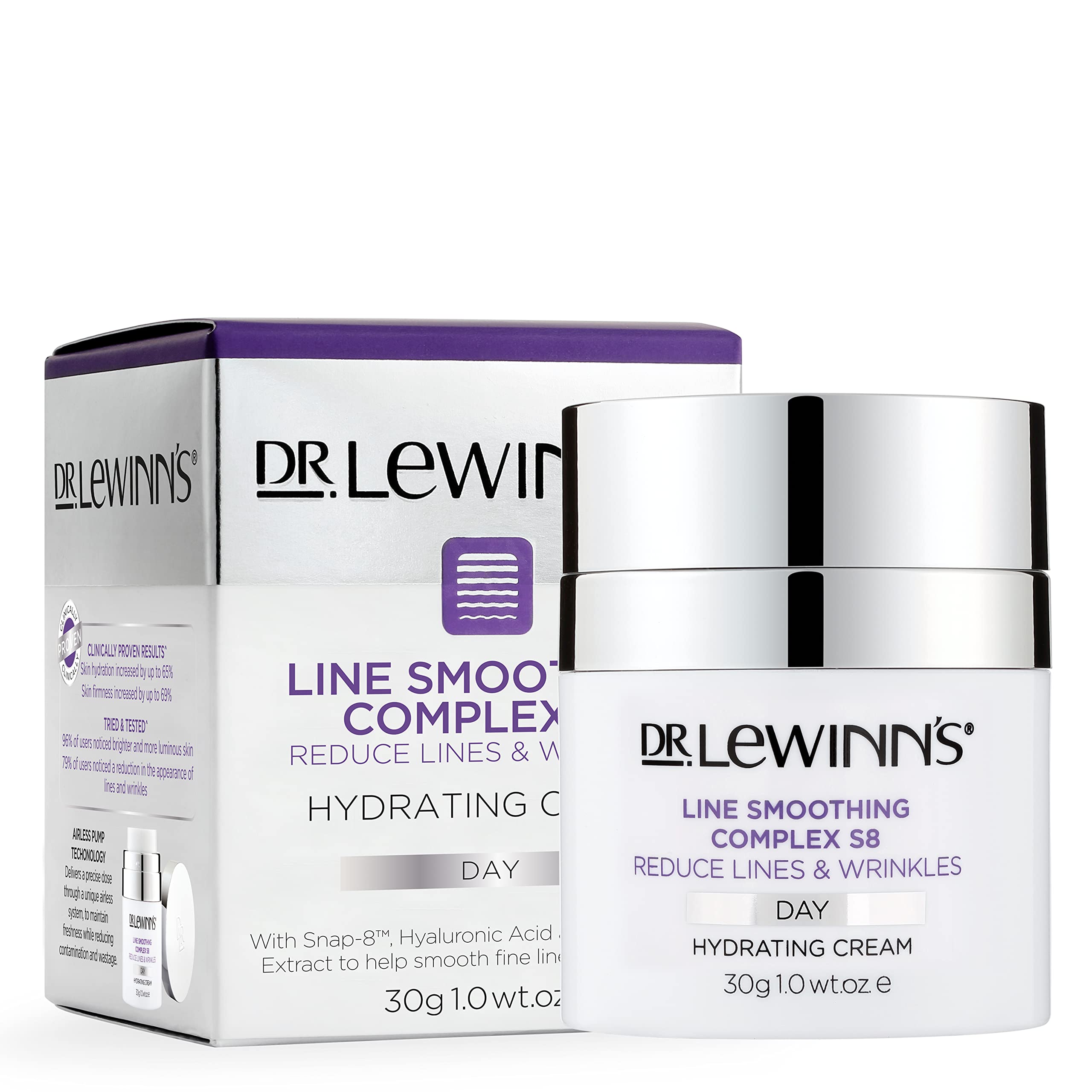 Dr. LeWinn’s | Line Smoothing Complex S8 | Hydrating Day Cream | Reduce Lines & Wrinkles | Moisturizes and Smooths with Hyaluronic Acid Matrix | 30g