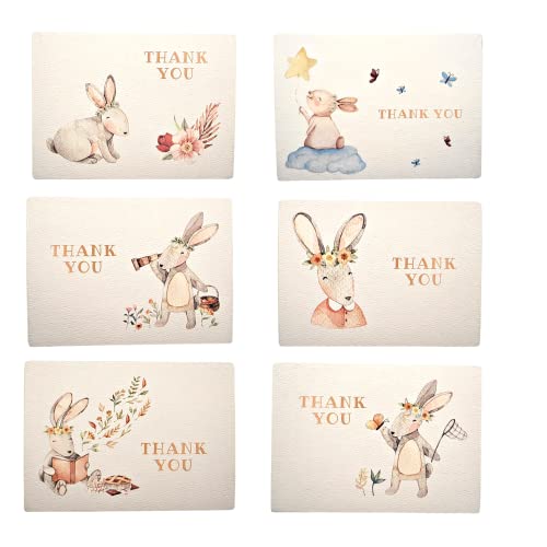 Generic Baby Shower Thank You Cards with Envelopes and Stickers, 60 Pieces, White, 4''x6''