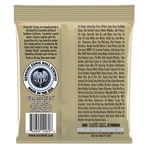 Ernie Ball Folk Nylon Clear & Gold Ball-End 80/20 Bronze Acoustic Guitar Strings, 28-42 Gauge (P02069)