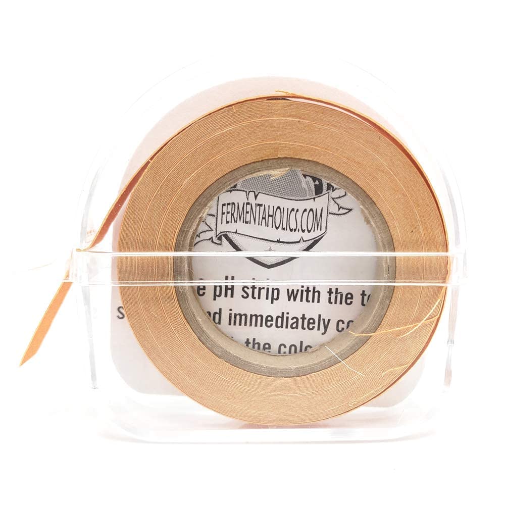 Kombucha Instant Read pH Strips Dispenser - pH Range 0-6 - 15 ft Roll | 180 1" Inch Strips | Single Roll | Food Service, Brewing and Fermentation Test Strips