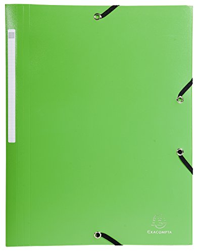 Exacompta - Ref 55840E - Opaque PP Elasticated 3-Flap Folders - Suitable for A4 Documents, 0.5mm Polypropylene, Spine Label, Suitable for Confidentiality - Assorted Colours (Pack of 10)