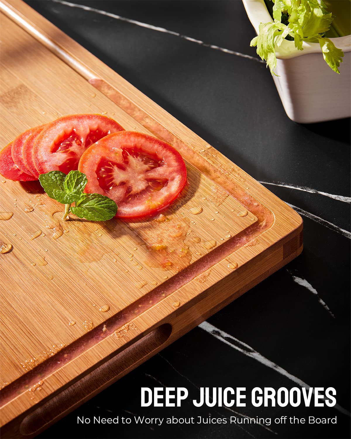 Extra Large Cutting Board for Kitchen, BEZIA 23" x 18" Thick Chopping Butcher Block with Juice Groove, 100% Natural Bamboo Cheese Charcuterie Carving Serving Board Tray for Meat, Fruit, & Snacks