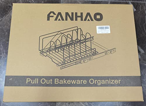 FANHAO Slide Out Cutting Board, Bakeware, and Tray Organizer, Wire Pull Out Kitchen Cabinet Organizer for Pots, Pans, and Lid Cookware, 13.5 inch wide x 17.7 inch deep β Chrome