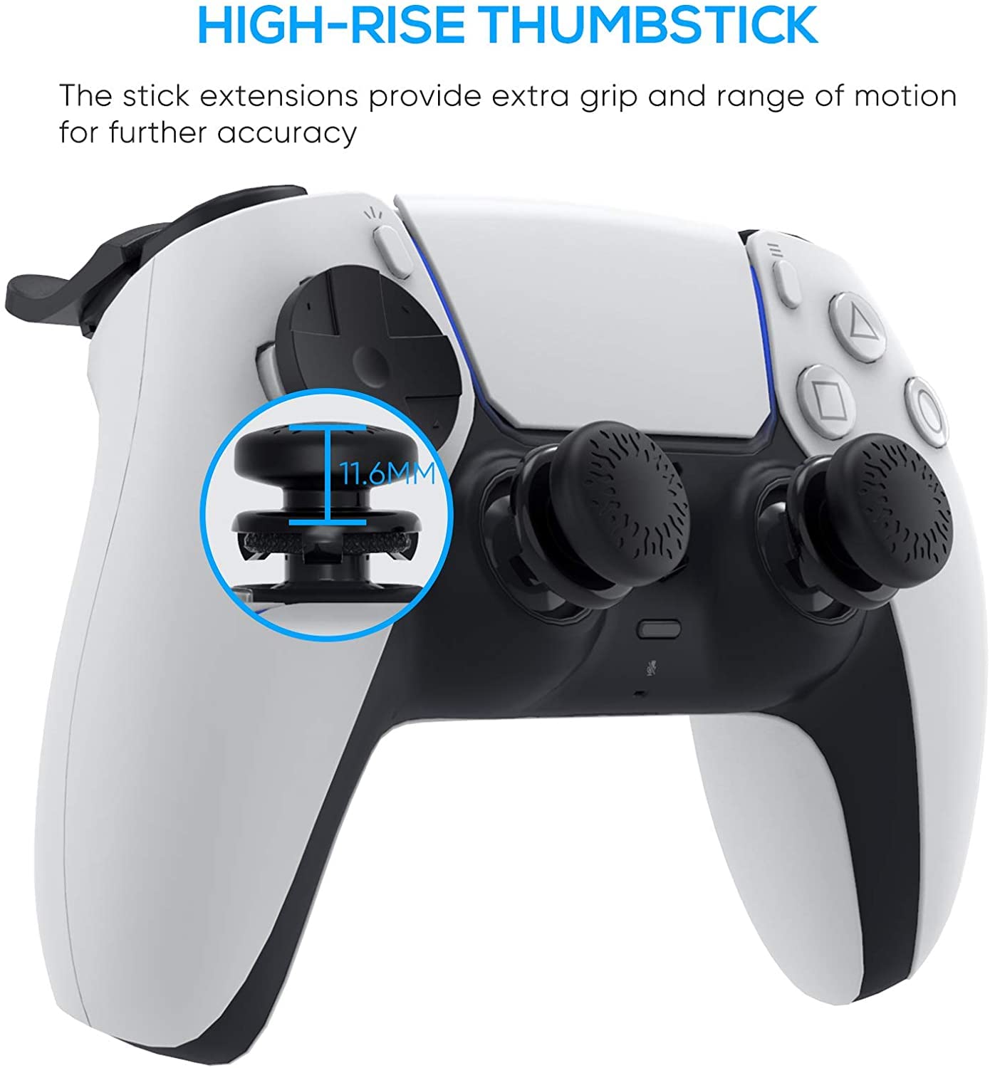 FASTSNAIL Bundle Packages for PS5 Console 8 in 1 Accessories for Playstation 5 with Printing Thumb Grip Cover, Trigger Extenders for PS5 Pro Controller