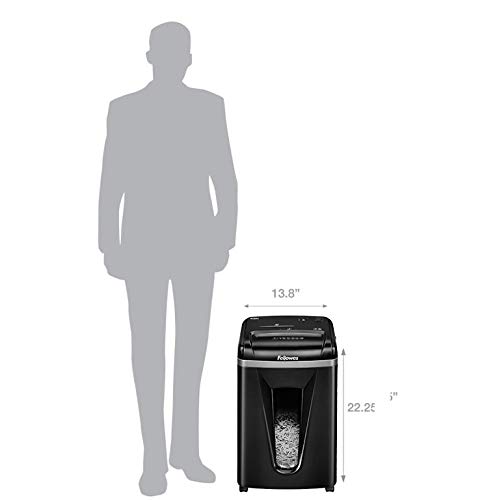 Fellowes 450M 9-Sheet Micro-Cut Paper and Credit Card Shredder with SilentShred (4074001), Black