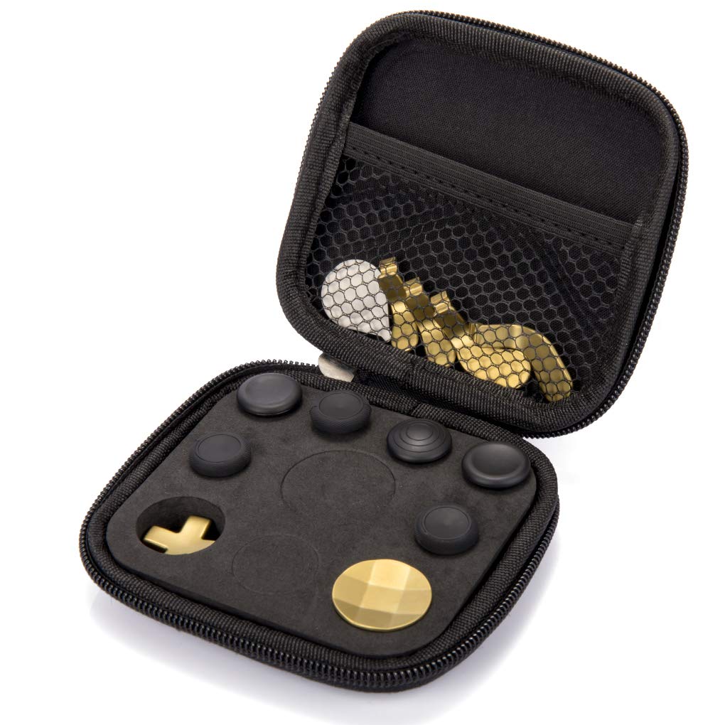 Elite Series 2 Controller Accessories, Metal Thumbsticks Replacement Parts for Xbox One Elite Series 2 Controller Model 1797, Metal Mod Swap Joysticks, Paddles, D-Pads, Adjustment Tool(Gold)