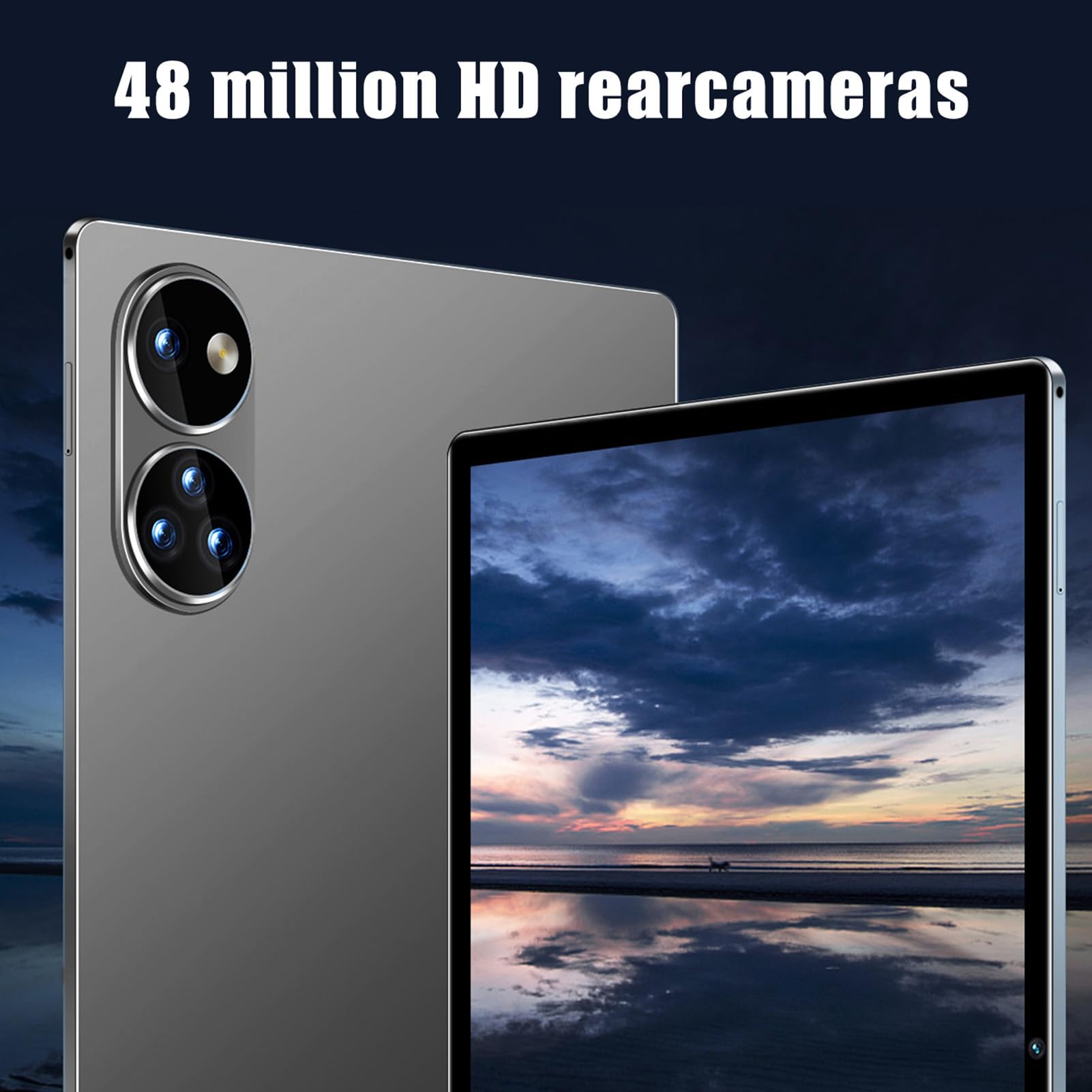 fannay Digital Tablet, Dual Speakers Black 10.1 Inch GPS Tablet for Android 12.0 FHD Display for Education for Gaming (US Plug)