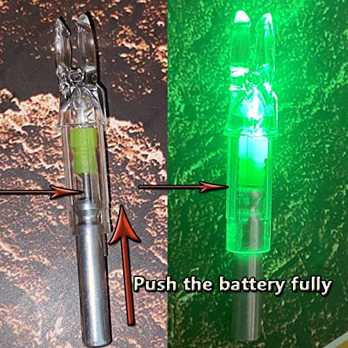 Ellen Archery 12PCS/lot LED Arrow Nock Light Arrow Nock Hunting Arrow Nocks Lighted Led Arrow Nock Tail (6pcs Green+6pcs Blue)