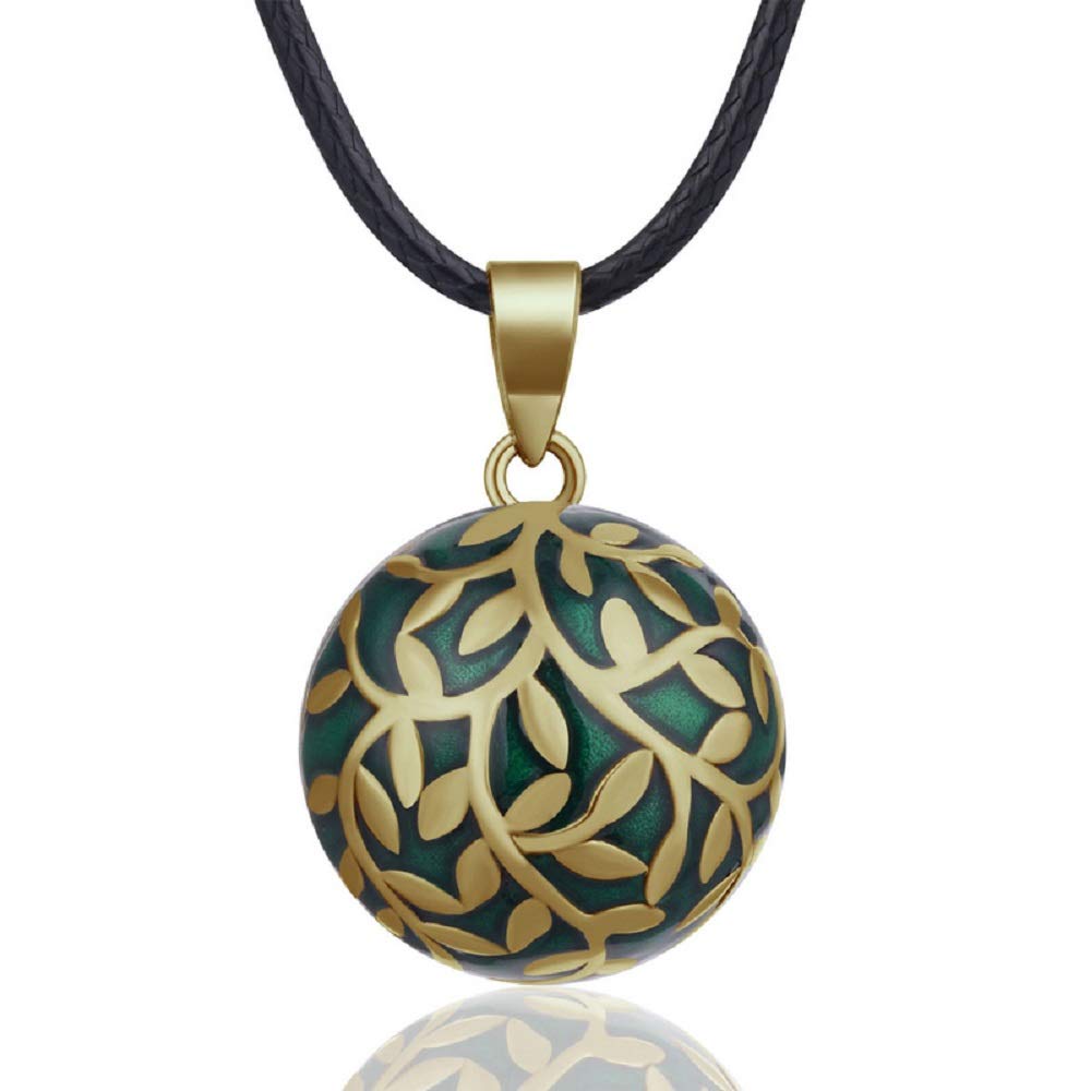 EUDORA Harmony Necklace Pregnancy Vintage Bola Ball Chime Bola Ball Wishing Pendant, Long 30" & 45" Rope for Women