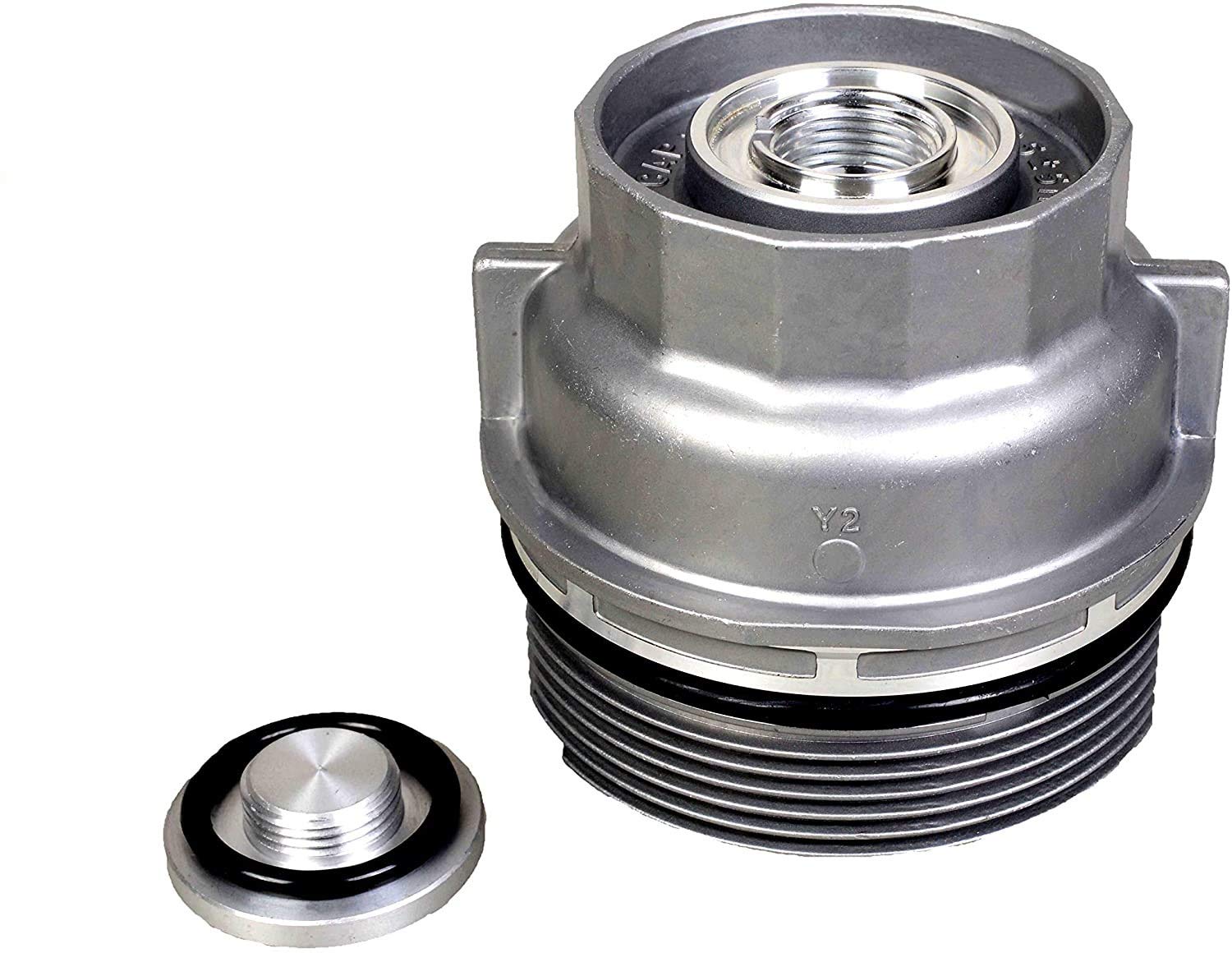 FOKES Oil Filter housing Cover,Compatible with Toyota 4Runner Avalon Camry Fj Cruiser Highlander RAV4 Sienna Tacoma Tundra Venza more. Replace 15620-31060 1562031060 15643-31050(All Aluminum)