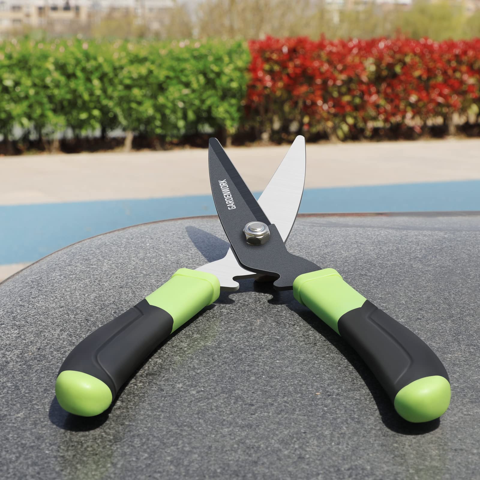 GARDENWORK Garden Hedge Shears cutter for Gardening,MINI Hedge Clippers & Shears with SK5 Blades, Gardening pruning shear Clippers for Trimming Borders, Boxwood,Bushes,tree twig