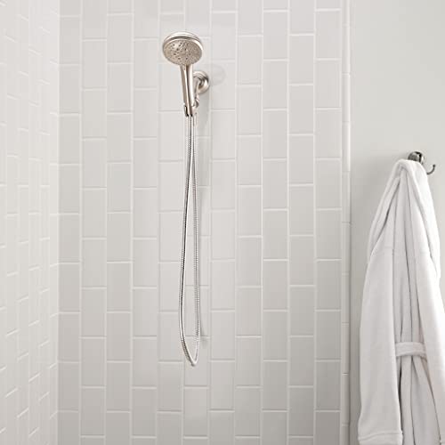 Moen Refresh Spot Resist Brushed Nickel 5-Function Hand Held Showerhead With 60-Inch Metal Hose, 26558SRN