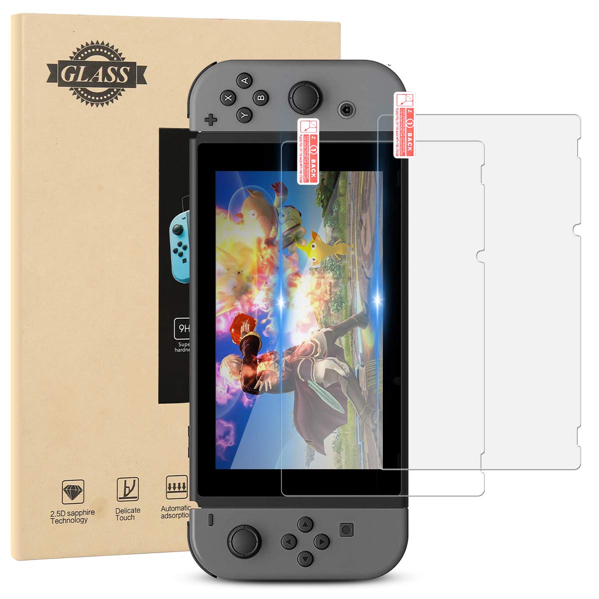 Elokipoe Screen Protector for Nintendo Switch 3 Pack, Durable 9H Tempered Glass Screen Protector Film, Easy to Install, Crystal Clear, No Bubbles Design, Smooth HD Screen Protector for Switch