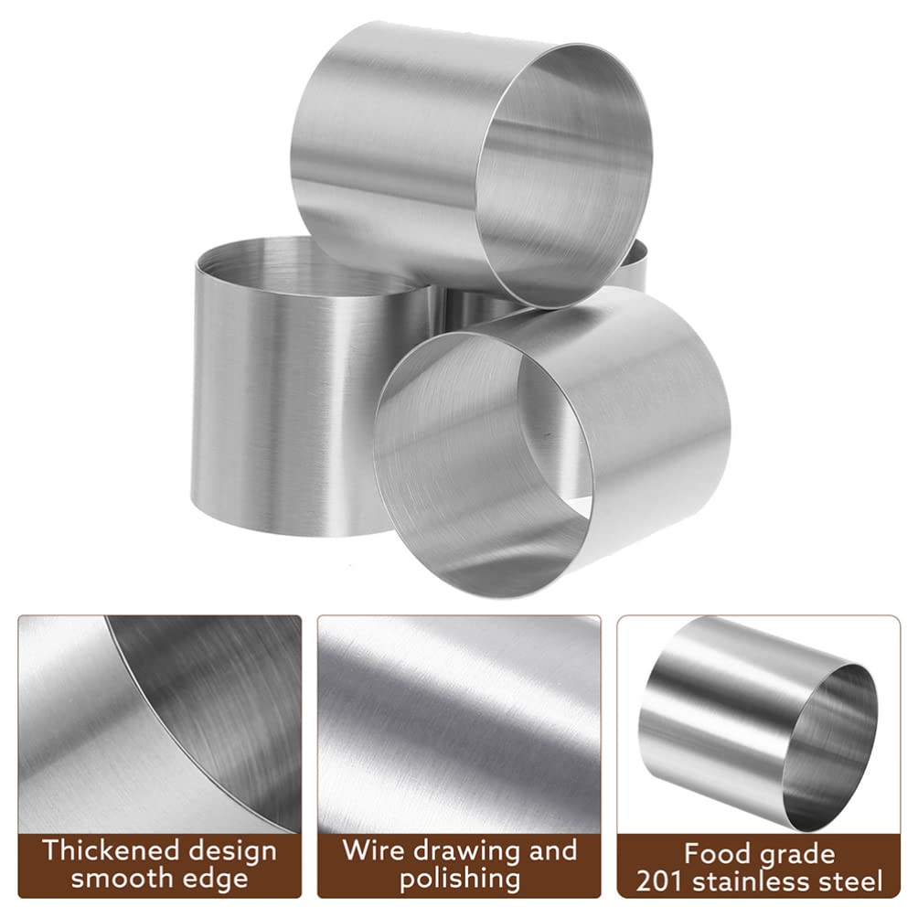Hemoton Cutter Cake Rings 12 Pcs Round Cake Stainless Steel Cake Ring Mousse Mini Fondant Cheese Baking Pastry Rings Salad Dessert Cake Decorating Tools 5cm Cake Mousse Rings
