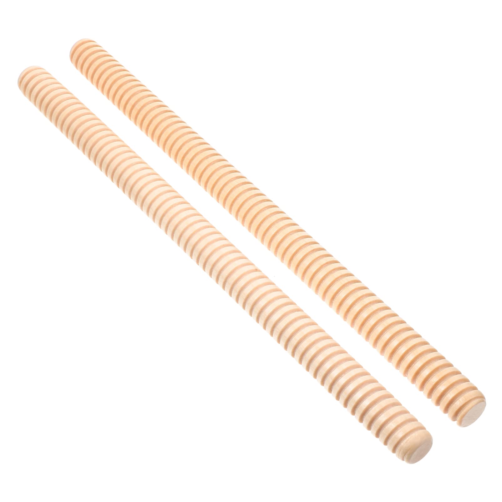 EXCEART 2pcs Wooden Rhythm Sticks Classroom Rhythm Instruments Ribbed Rhythm Claves Sticks for Elementary Preschool
