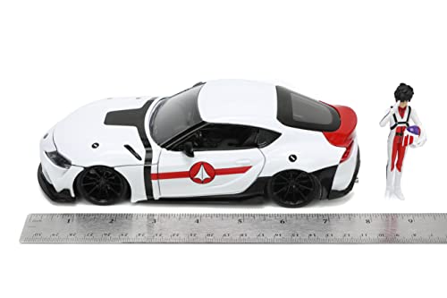 Robotech 1:24 2020 Toyota Supra Die-cast Car & 2.75" Rick Hunter Figure, Toys for Kids and Adults