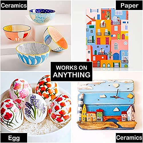 Emooqi Acrylic Paint Marker Pens, 18 Colors Waterproof Paint Art Marker Pen Set for Rock Painting DIY Craft Projects Ceramic Glass Canvas Mug Metal Wood Easter Egg